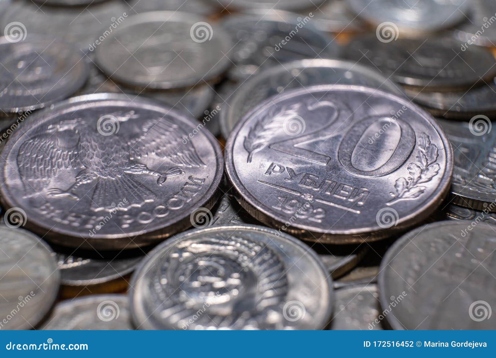 Russia and Soviet Union Coins. Stack of Coins Representing Success ...