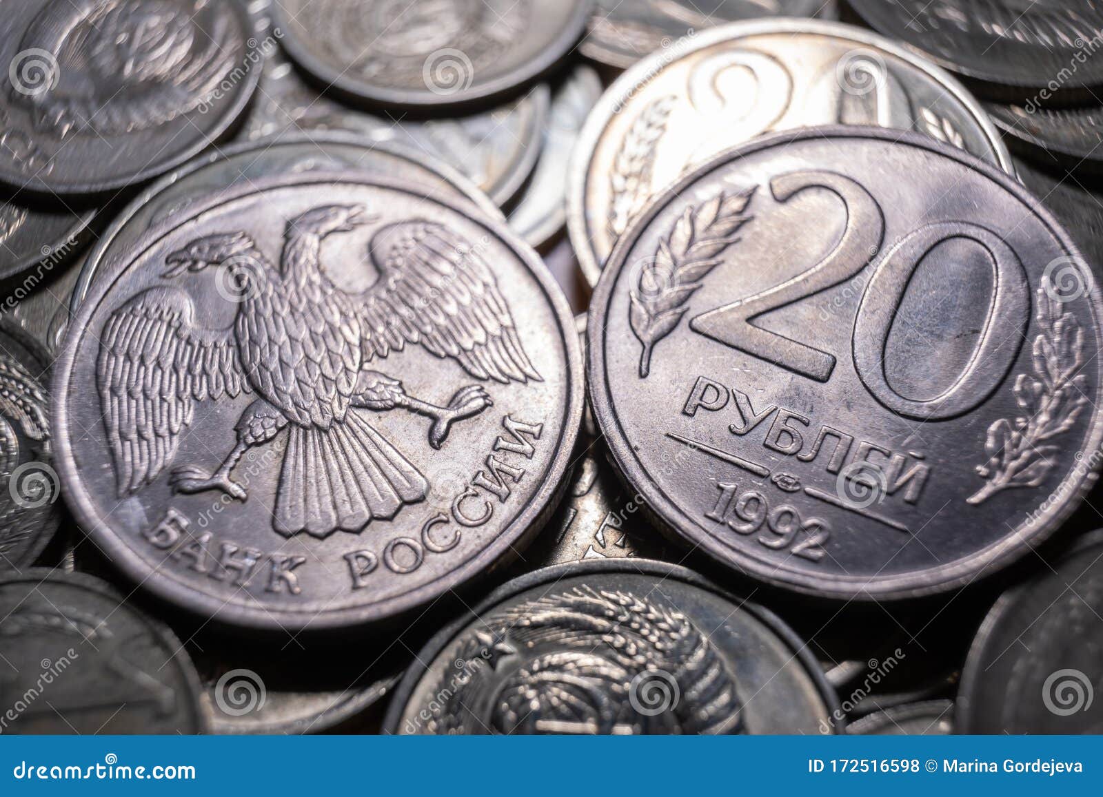 Russia and Soviet Union Coins. Stack of Coins Representing Success ...