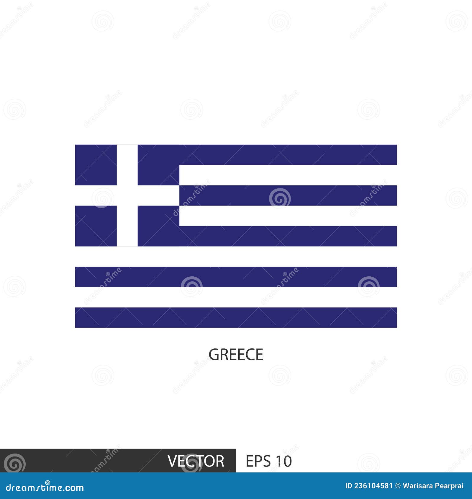 Greece Square Flag on White Background and Specify is Vector Eps10 ...