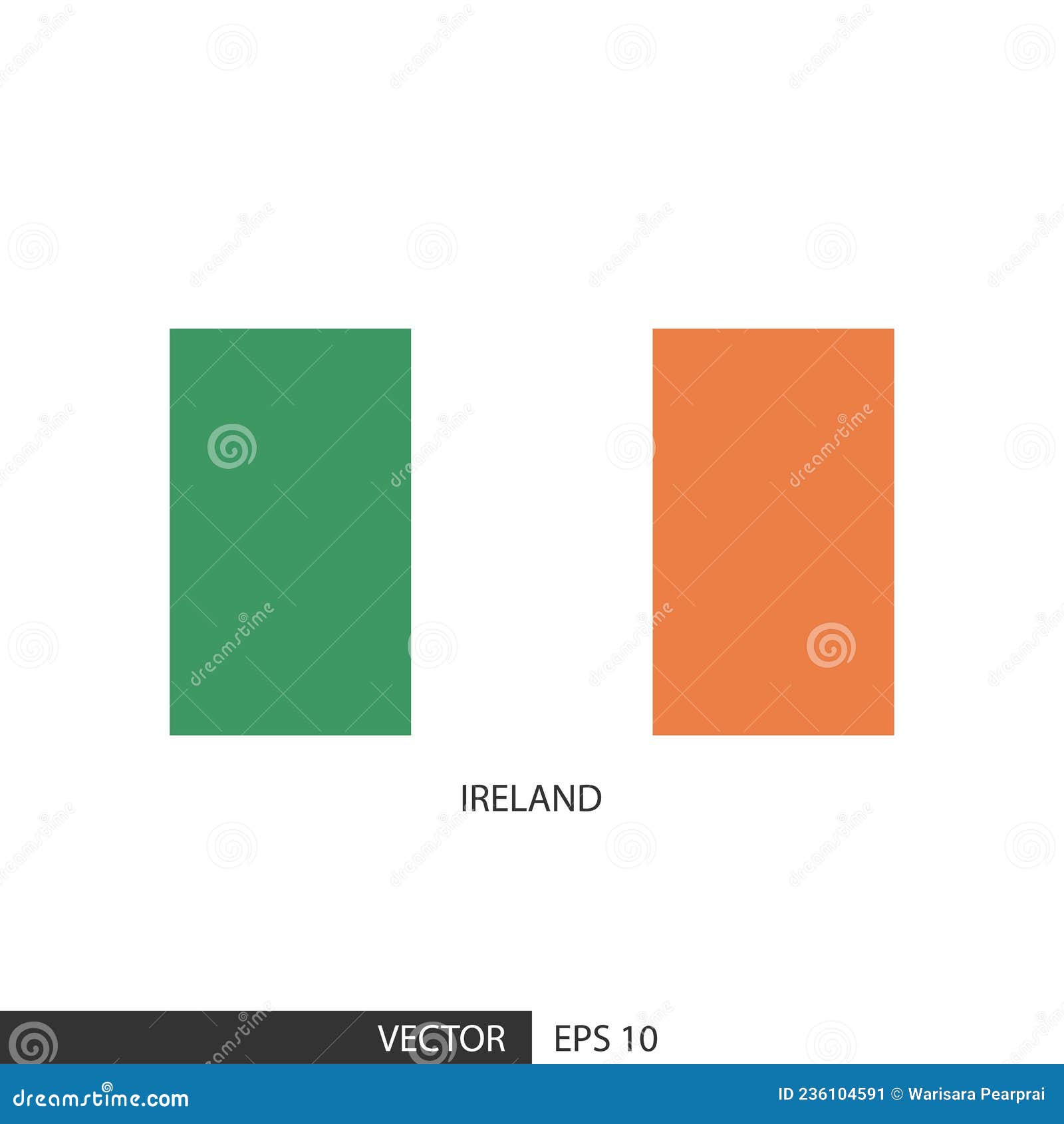 Ireland Square Flag on White Background and Specify is Vector Eps10 ...