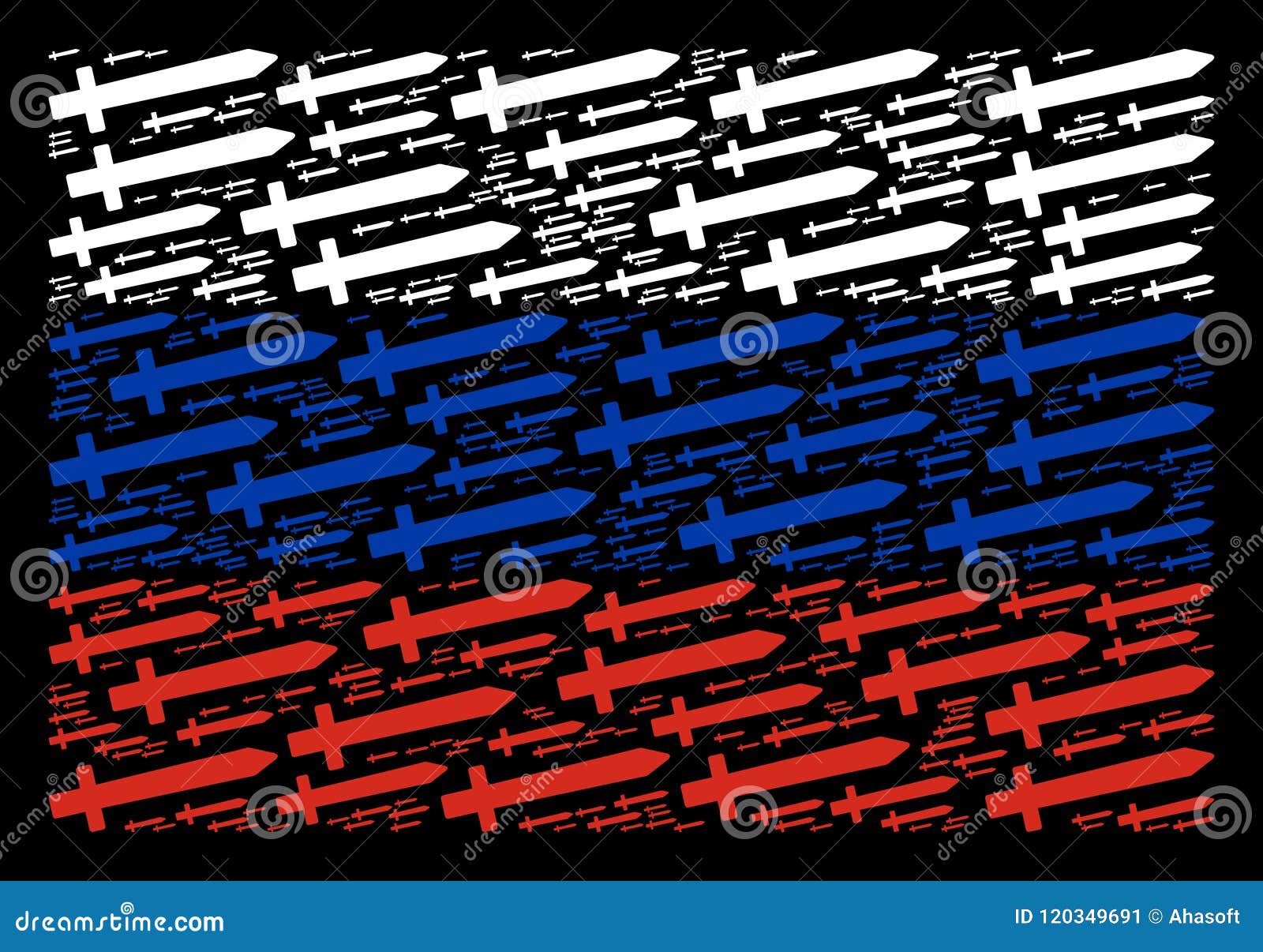 Russian Flag Pattern of Sword Icons Stock Vector - Illustration of ...