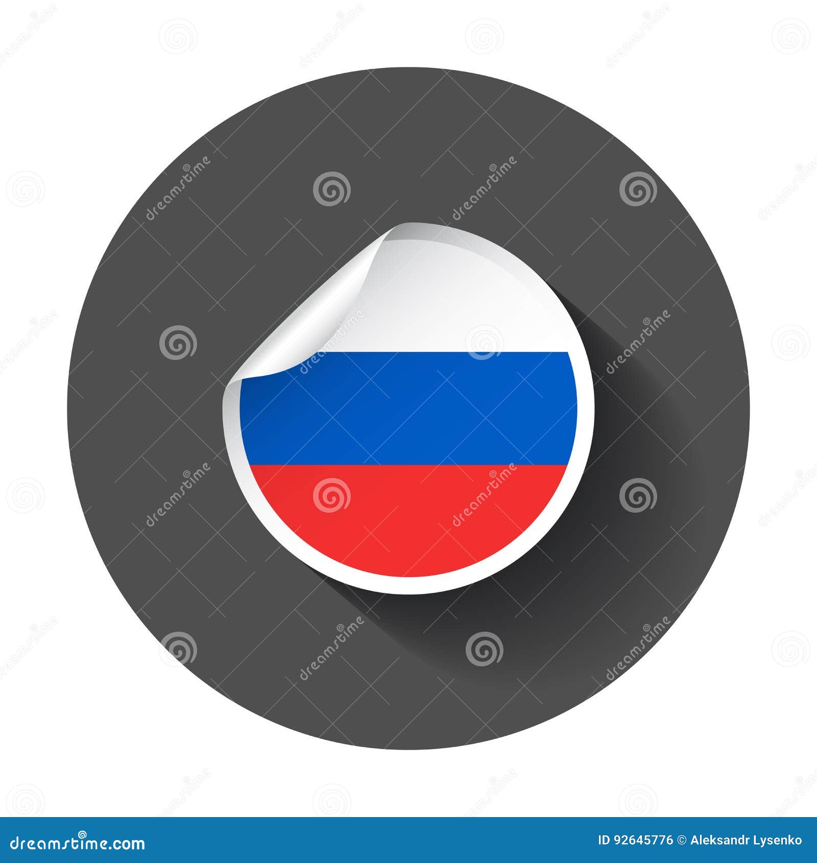 Russia sticker with flag. stock vector. Illustration of national - 92645776