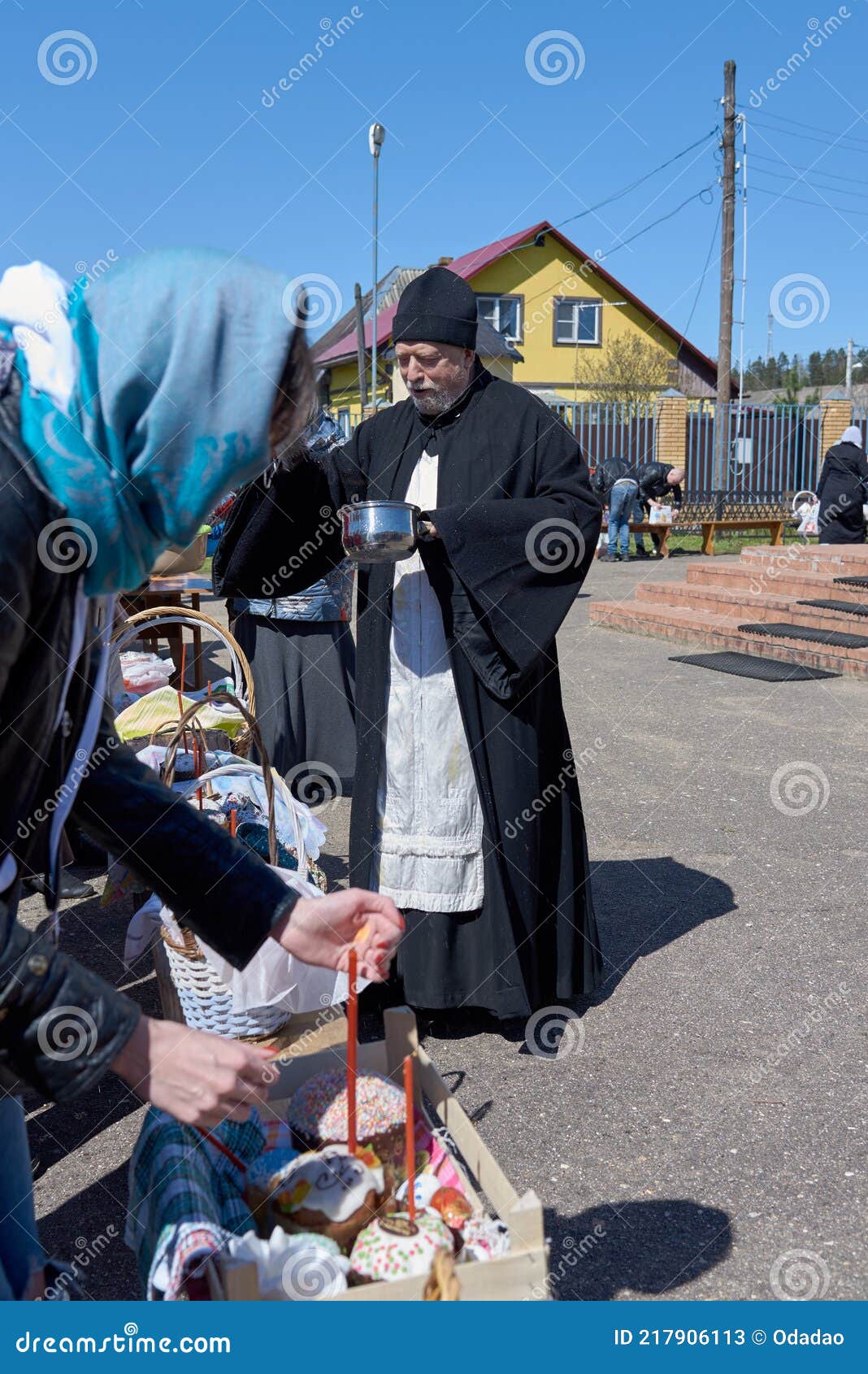 The Ceremony of Consecration of Easter Cakes and Eggs in Front of the ...
