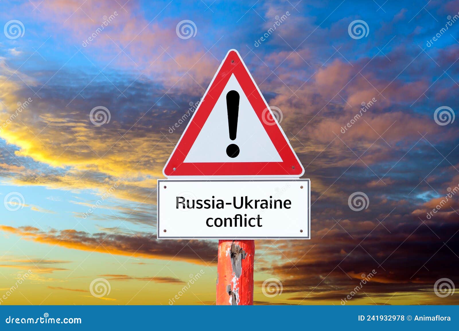 Russia Ukraine Conflict Warning Sign Stock Photo - Image of automobile ...