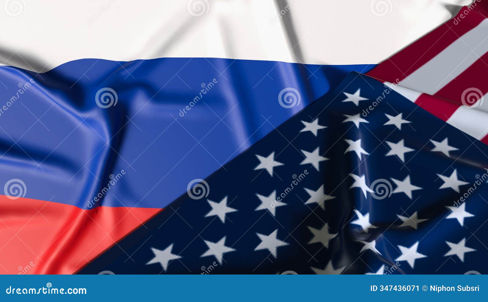 The Russia and USA Flag for National or Background Concept 3d Rendering ...