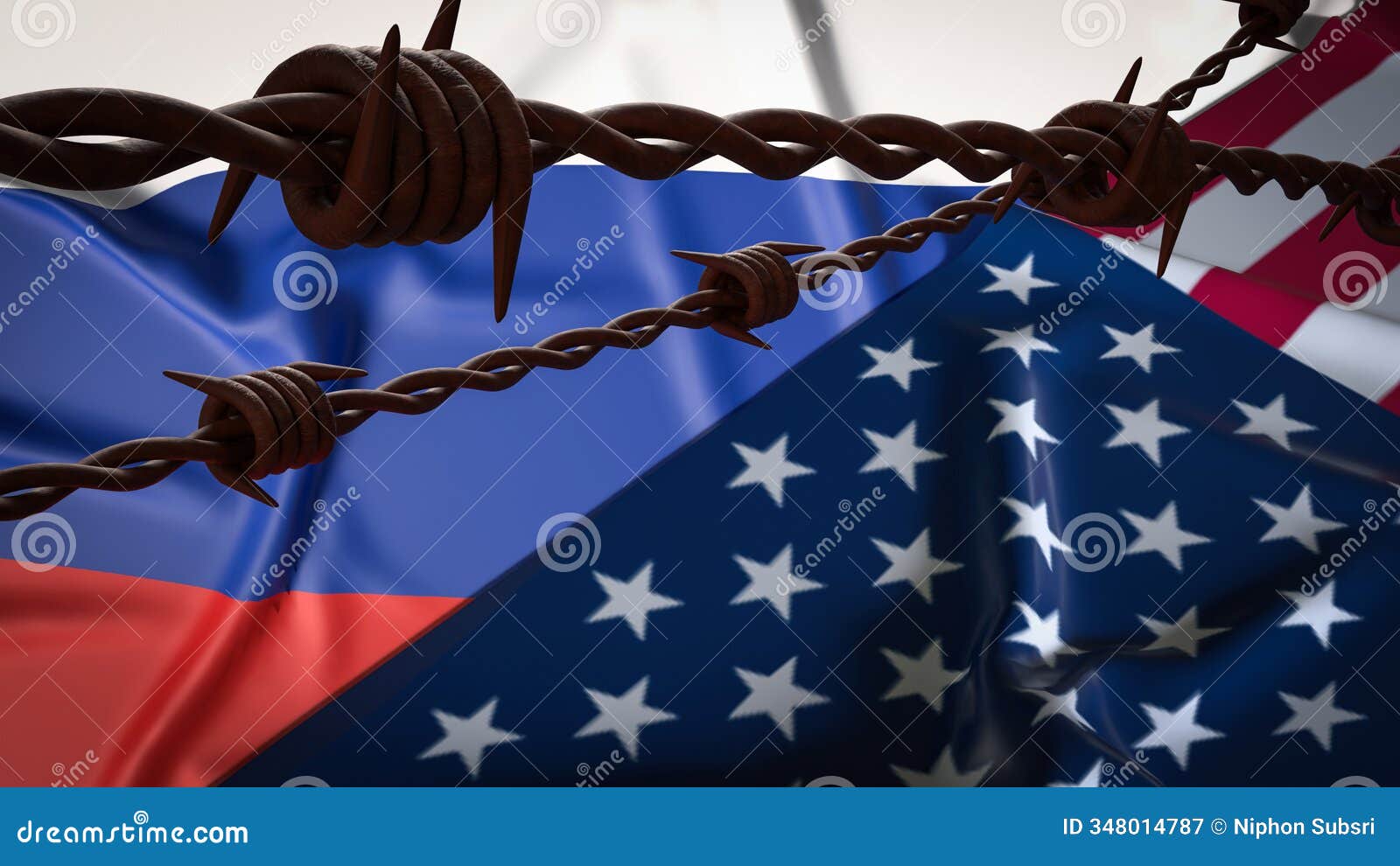 The Russia and USA Flag for National or Background Concept 3d Rendering ...