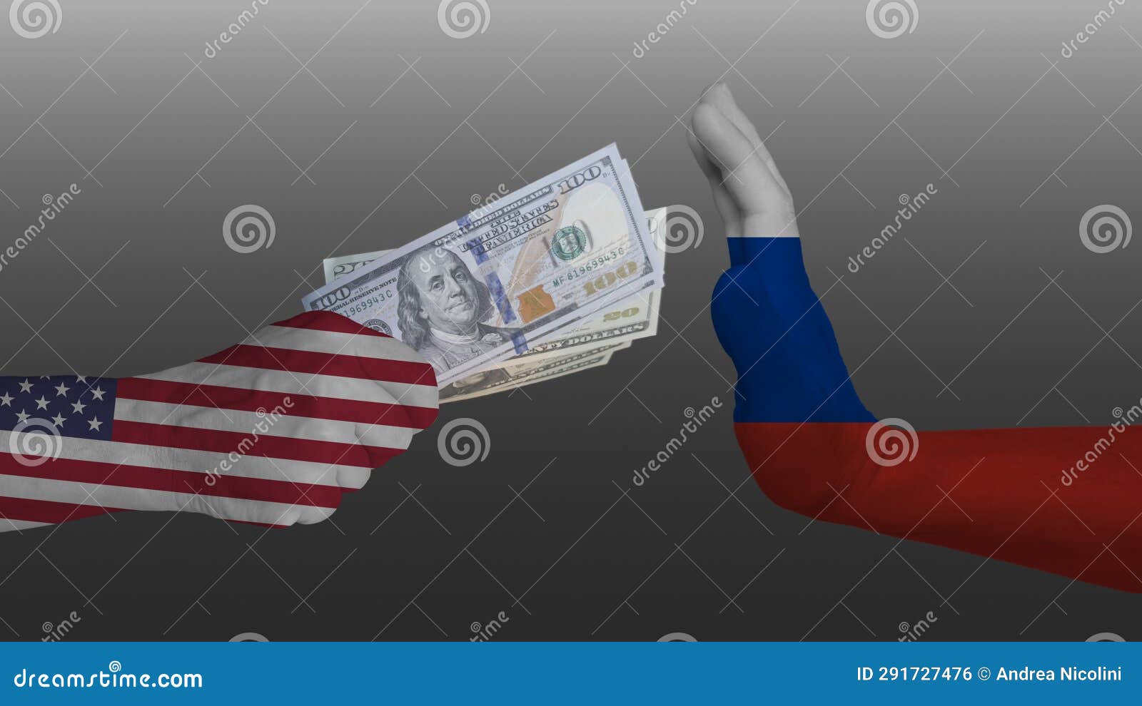 Russia Versus VS American Dollar Stock Photo - Image of united ...