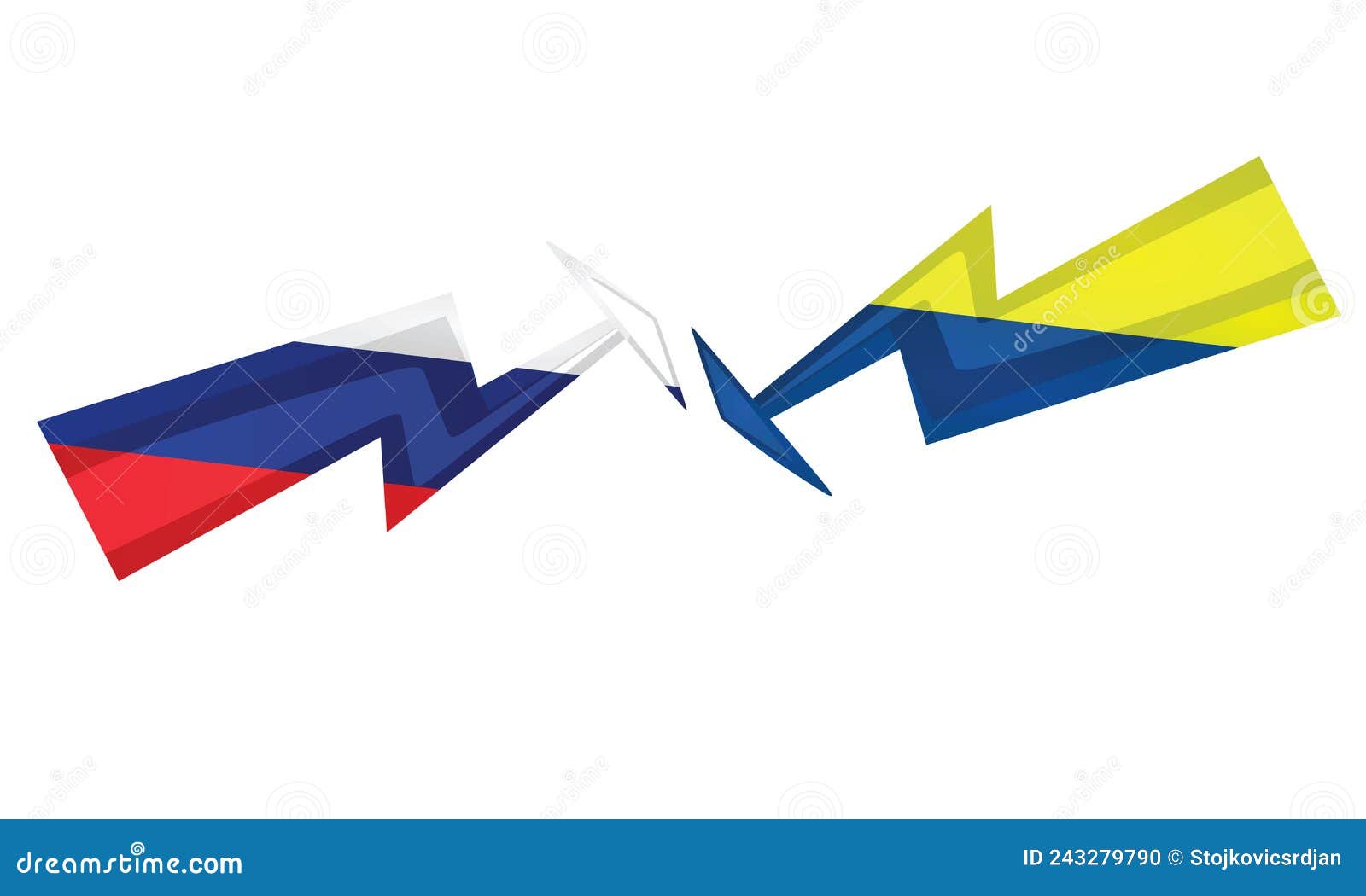Russia vs Ukraine conflict stock vector. Illustration of economy ...