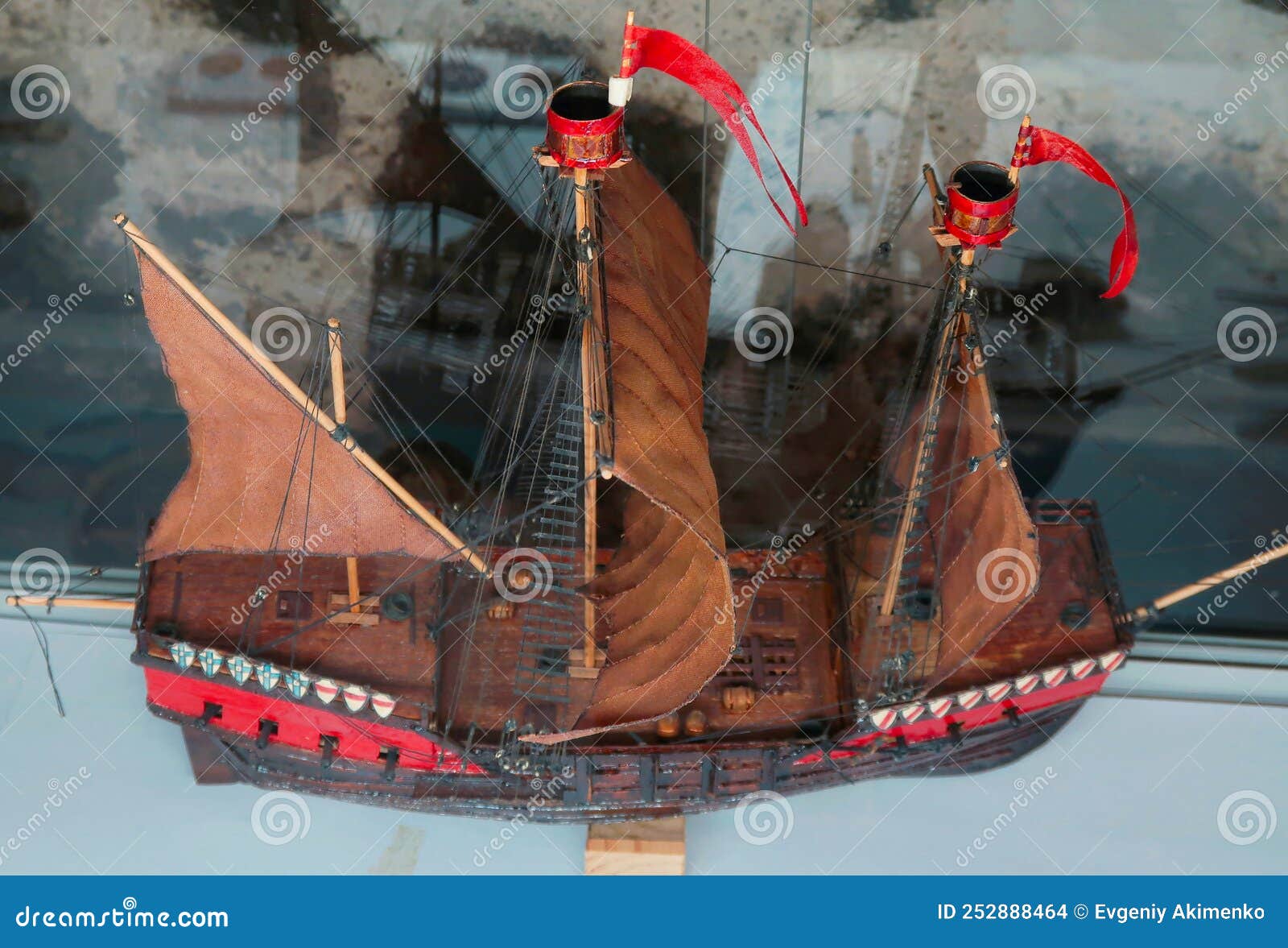 RUSSIA, VYBORG - JULY 10, 2022: Model of a Medieval Frigate Editorial ...