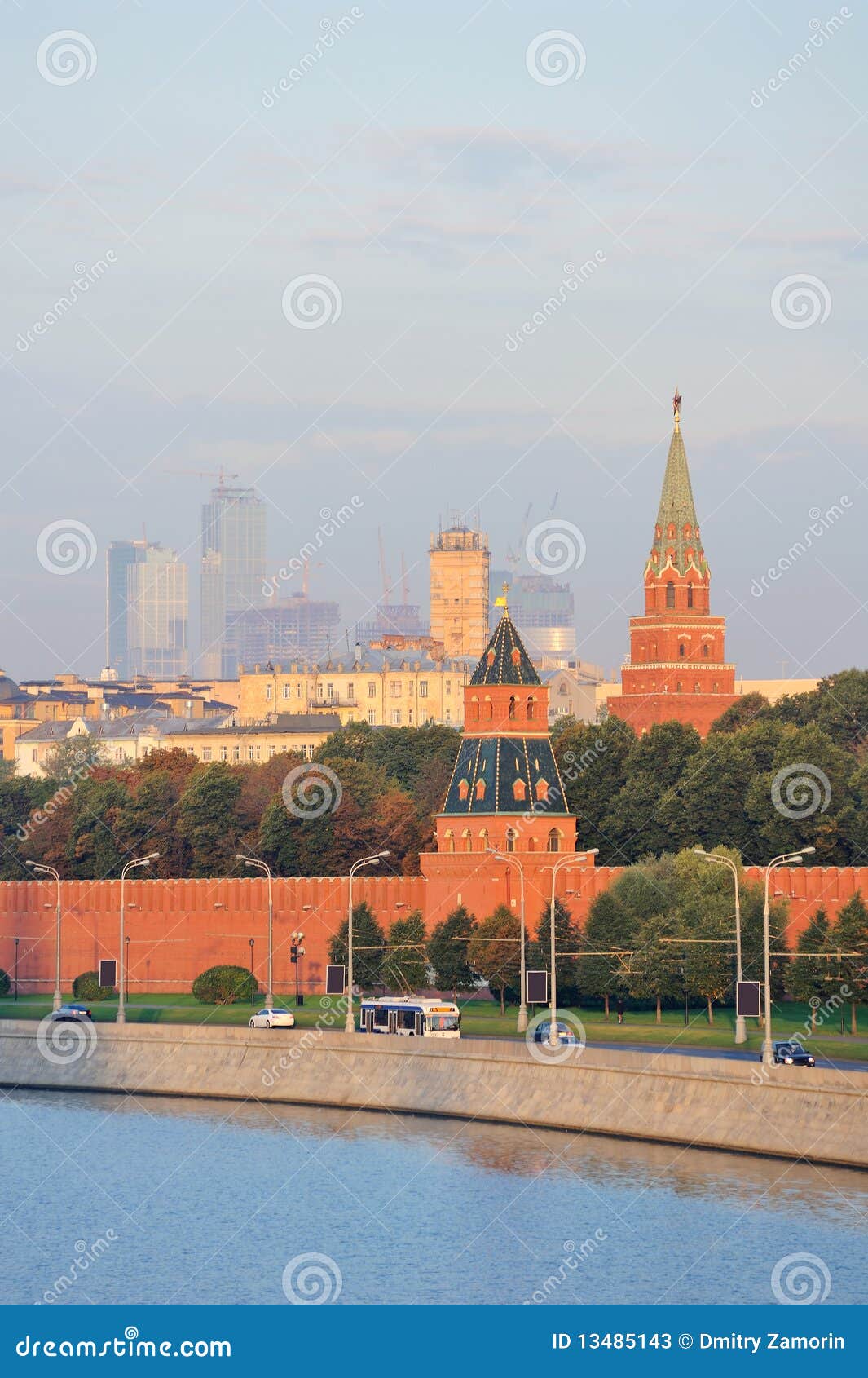 Russia. Wall and Towers of Moscow Kremlin Stock Image - Image of ...