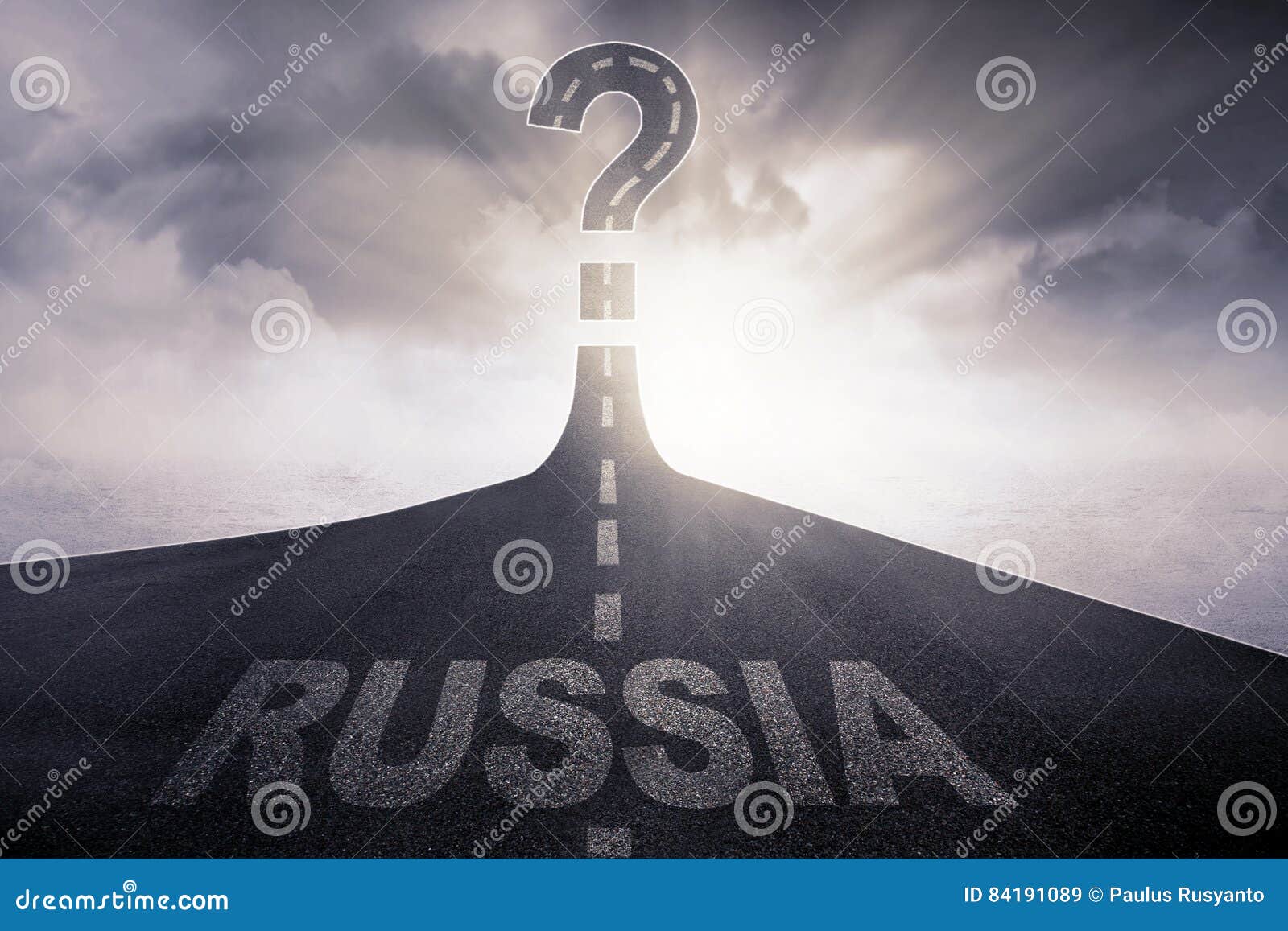 Russia Word on Road with Question Mark Stock Image - Image of road ...