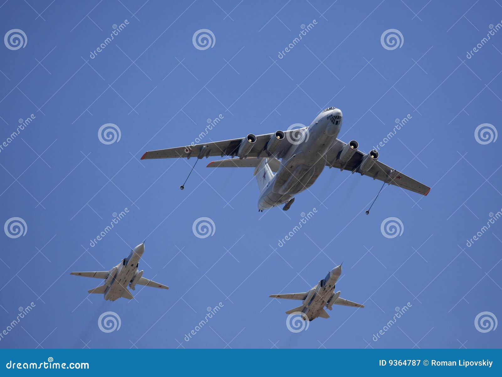 Russian Airforce Two Jet Bombers Stock Image - Image of tanker, wing ...