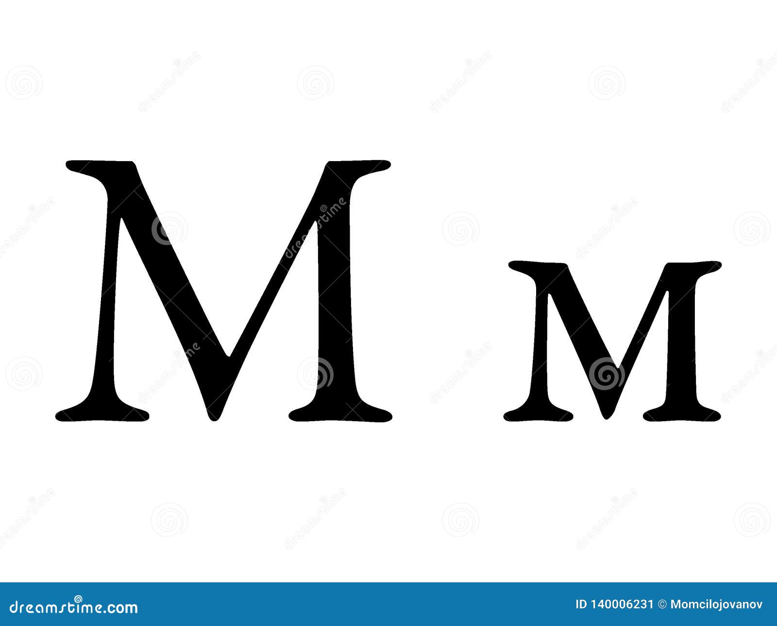 Russian Alphabet Cyrillic Capital and Small Letter of M Stock Vector ...