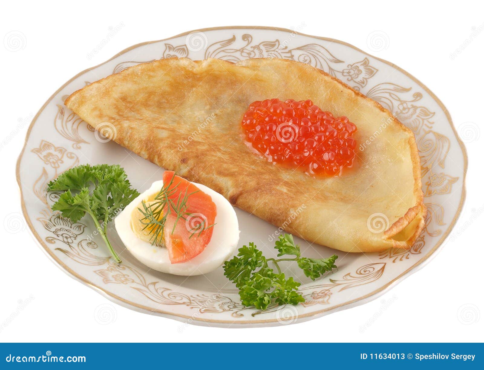 Russian Appetizer with Caviar Stock Image - Image of green, ornament ...