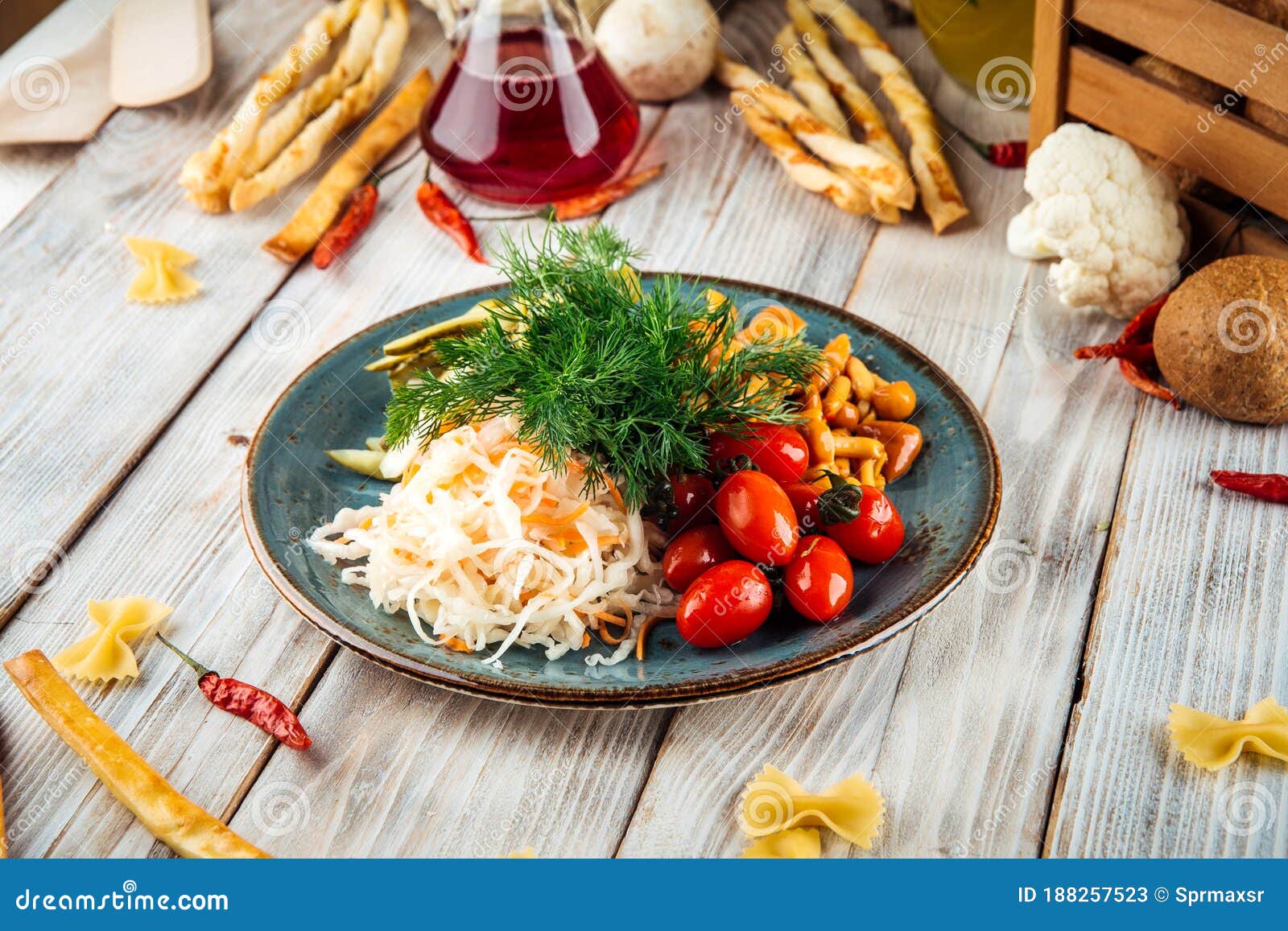 Russian Appetizer with Marinated Vegetables Stock Image - Image of ...