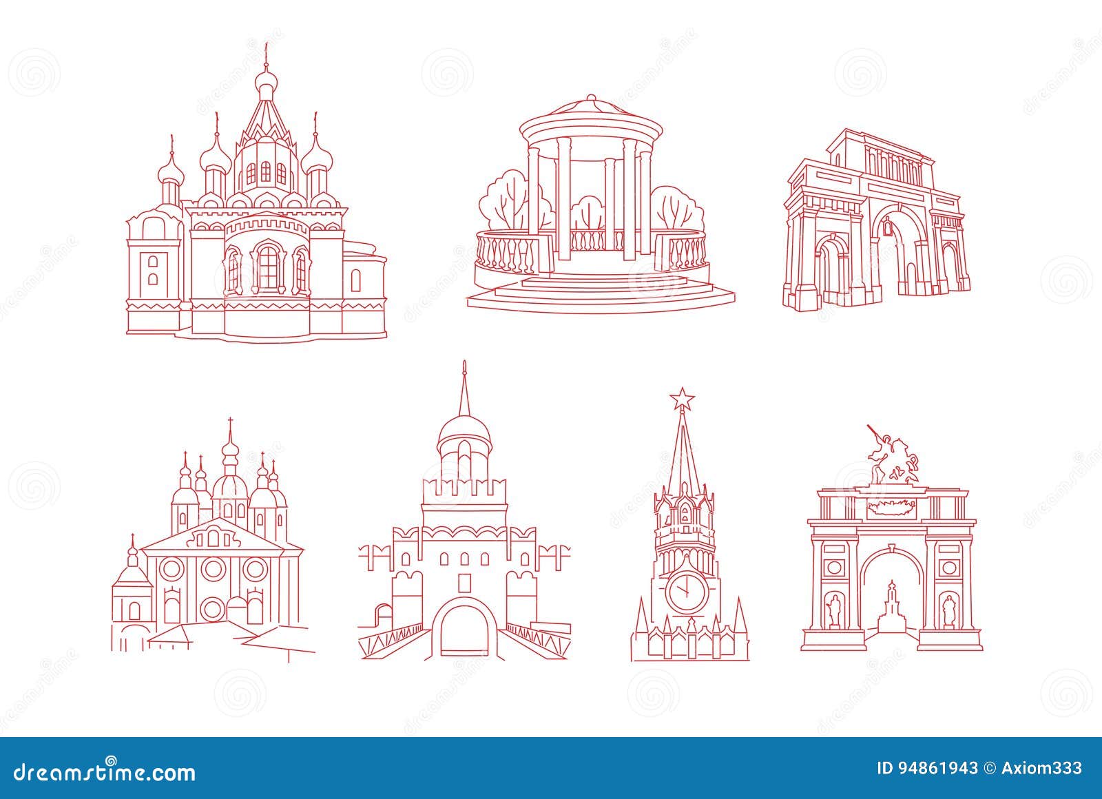 Russian architecture stock vector. Illustration of religion - 94861943