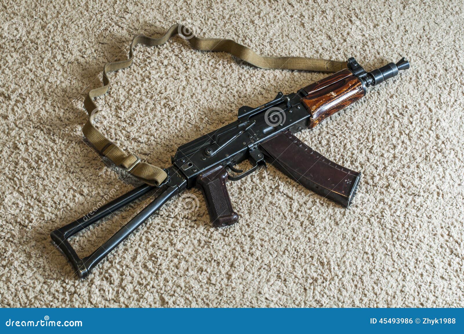 Russian automatic AKS74-U stock photo. Image of weapons - 45493986