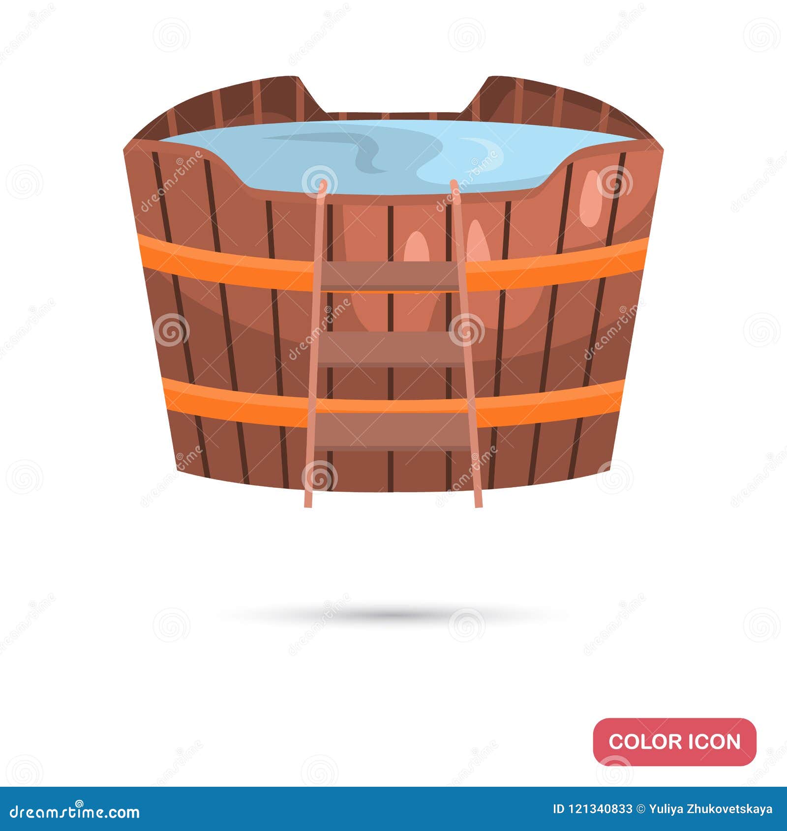 Russian Bath Barrel with Cold Water Stock Vector - Illustration of ...
