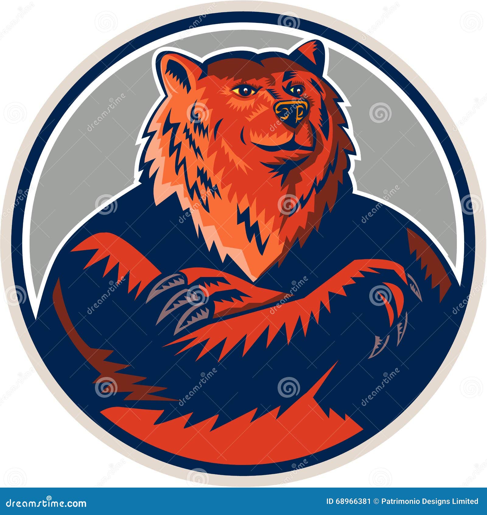 Russian Bear Animal Playing On The Musical Instrument Bear Symbol USSR ...