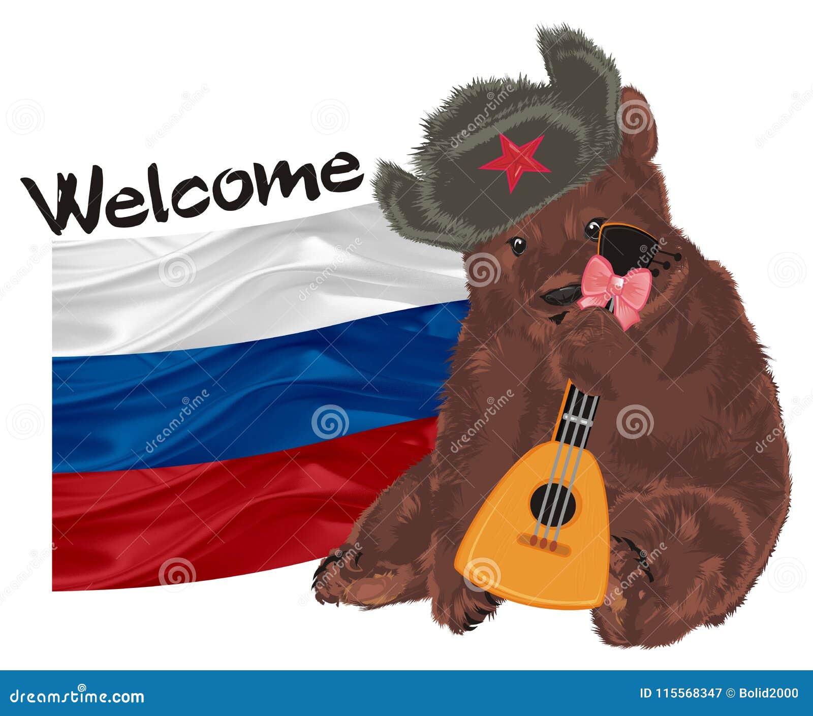 Russian Bear and Three Tools Stock Illustration - Illustration of ...