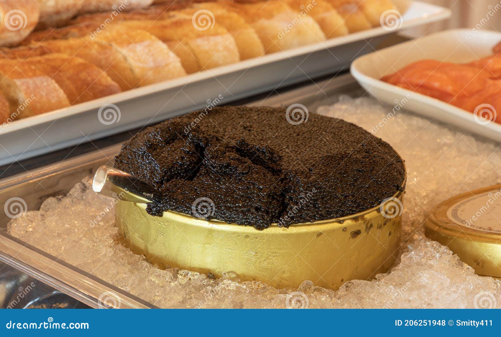 Russian Black Caviar Fish Eggs in a Can Stock Photo - Image of salmon ...