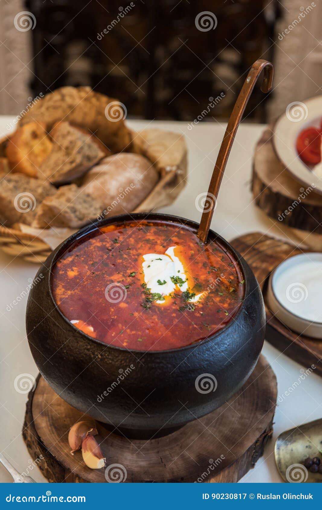 Russian borsch at pot stock image. Image of food, meat - 90230817