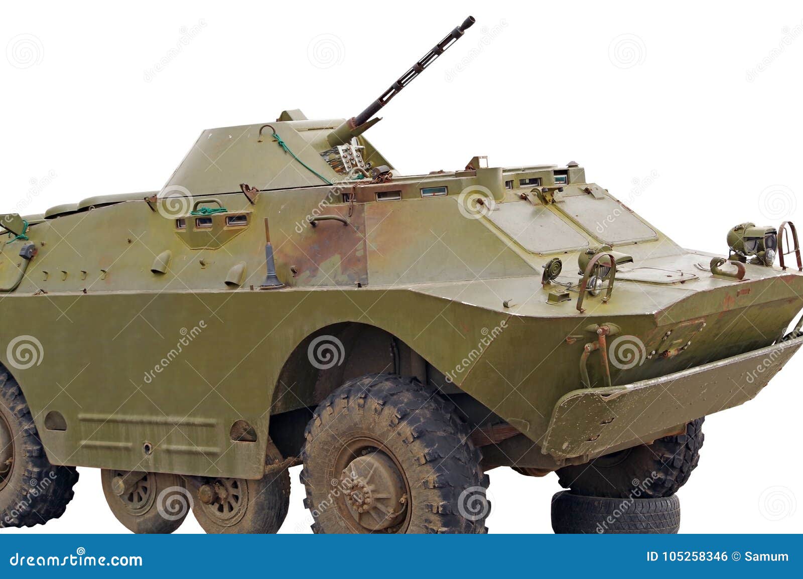 The Russian BRDM on white stock photo. Image of outdoors - 105258346
