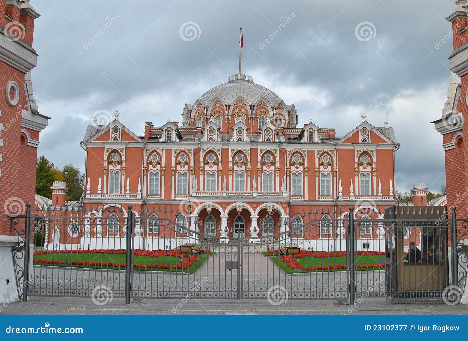Russian Brick palace stock image. Image of grid, russia - 23102377