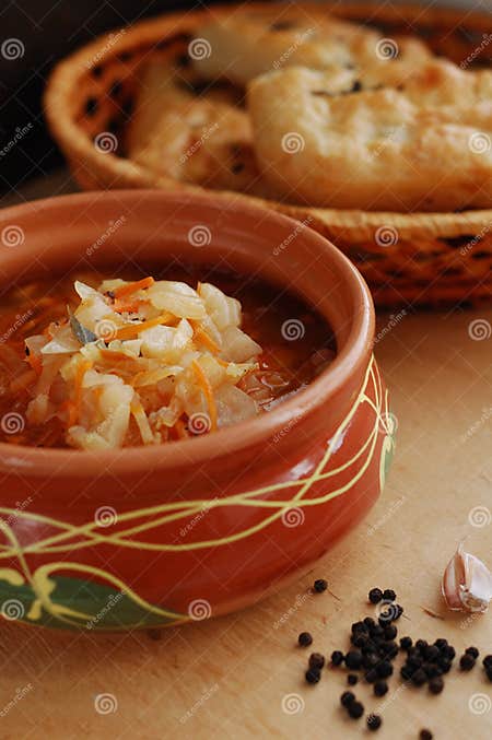 Russian Cabbage Soup - Shchi Stock Photo - Image of national, shchi ...