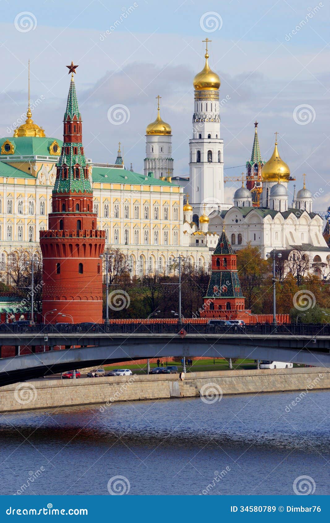 Russian Capital of Moscow Kremlin Stock Image - Image of gold, bridge ...