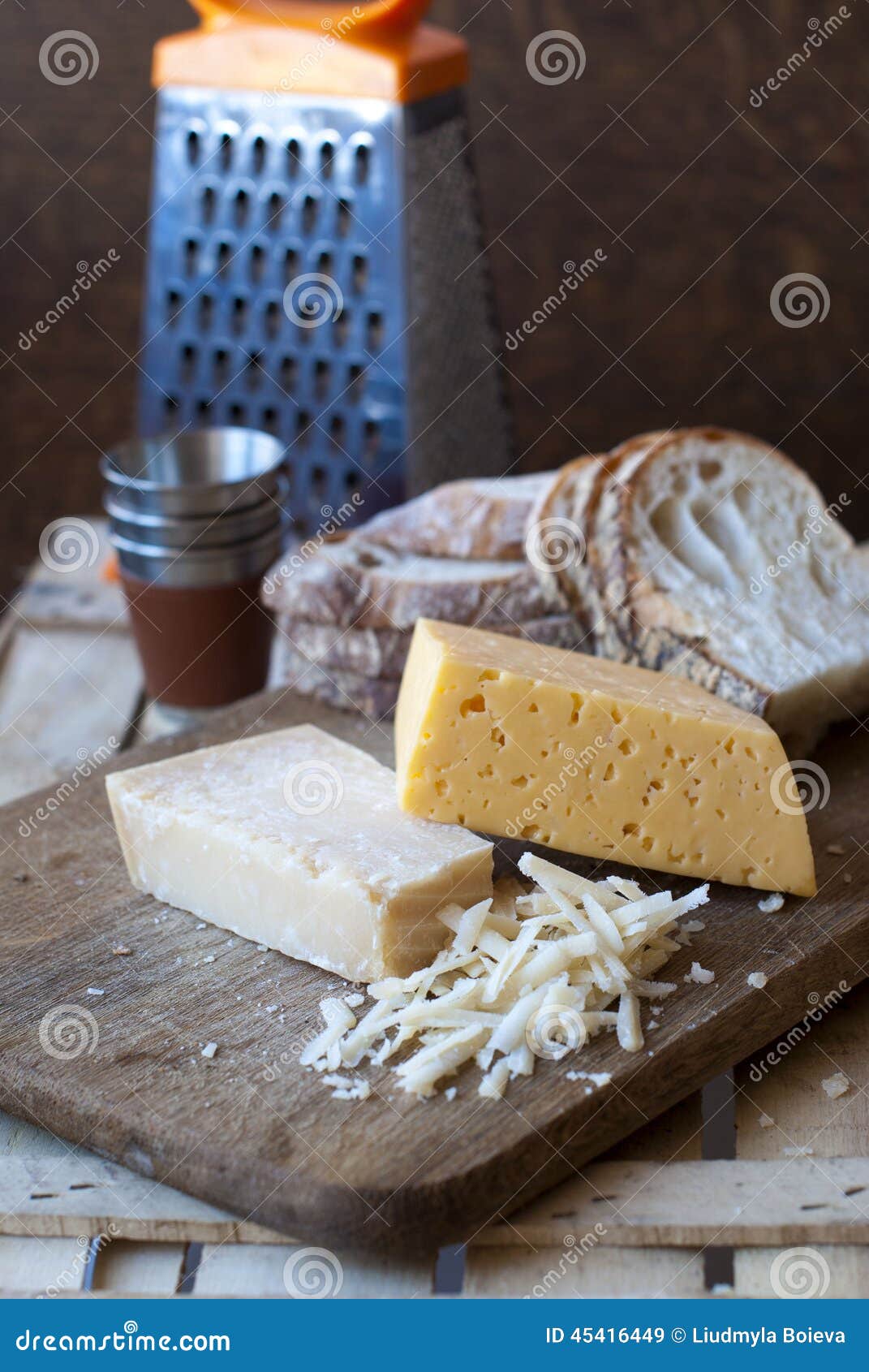 Russian Cheese and Parmesan with White Bread Stock Image - Image of ...