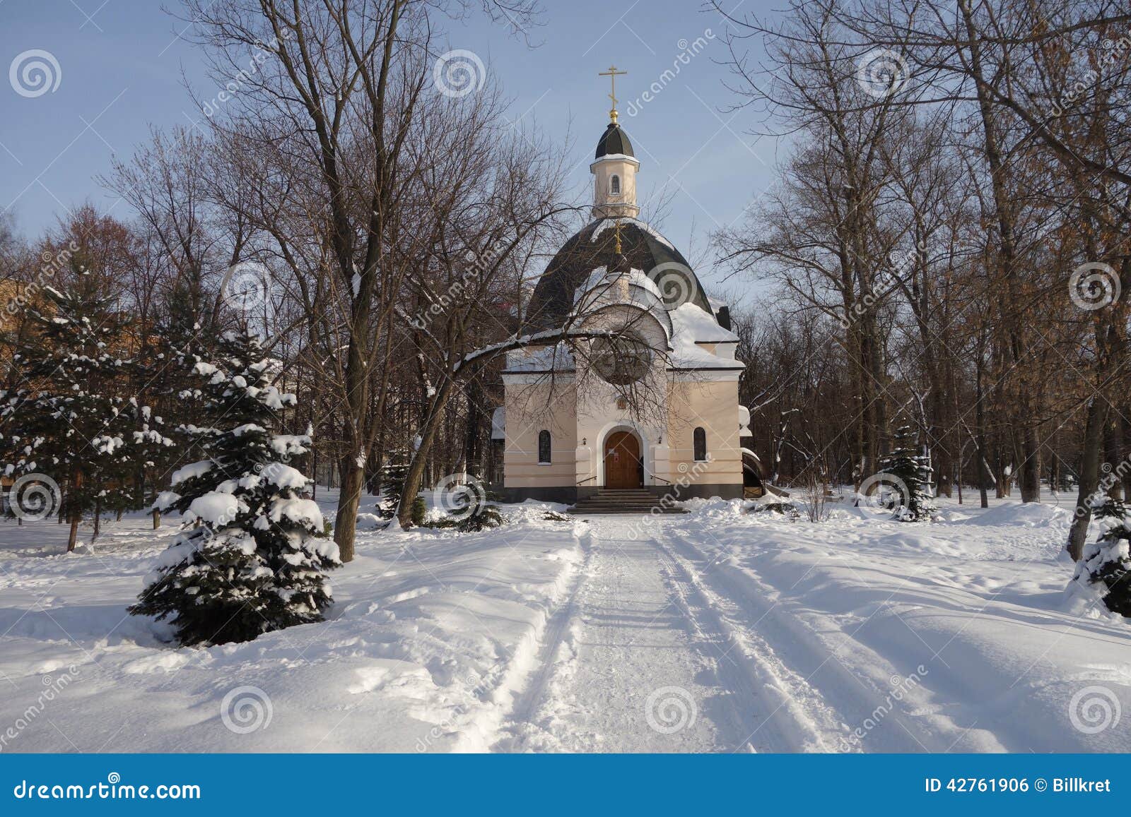 Russian church in snow stock photo. Image of church, russian - 42761906