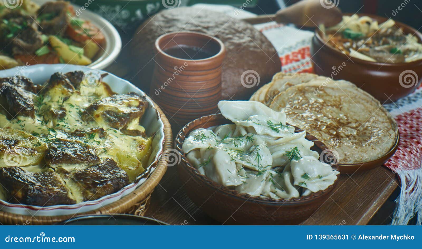 Russian classic cuisine stock image. Image of recipe - 139365631
