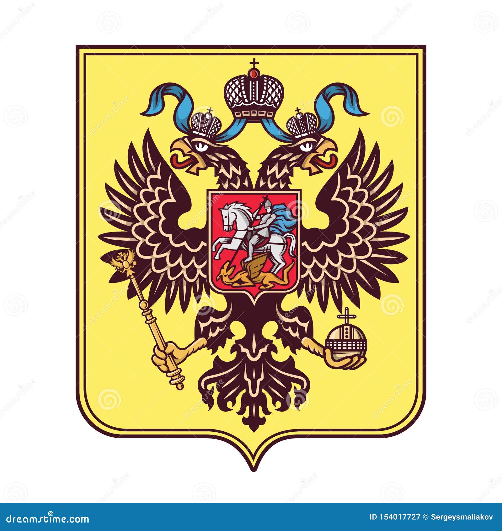 Russian Coat of Arms Double-headed Eagle Logo Isolated Stock Vector ...