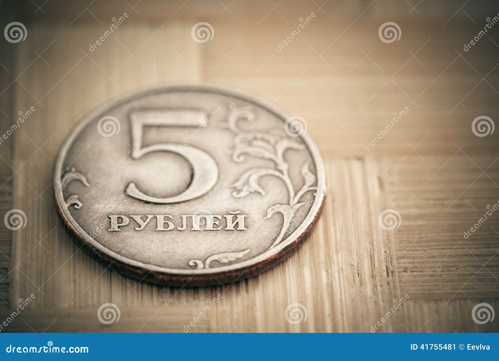Russian Coin - Five Rubles. Stock Image - Image of commerce, coinage ...
