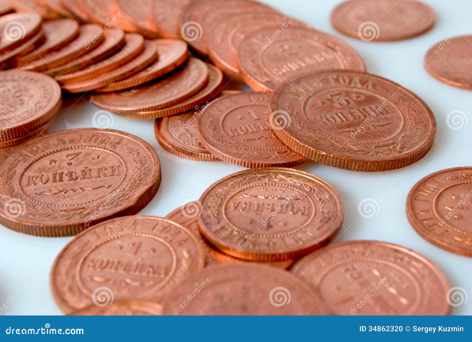 Russian Coins of the Time of the Monarchy. Stock Photo - Image of ...