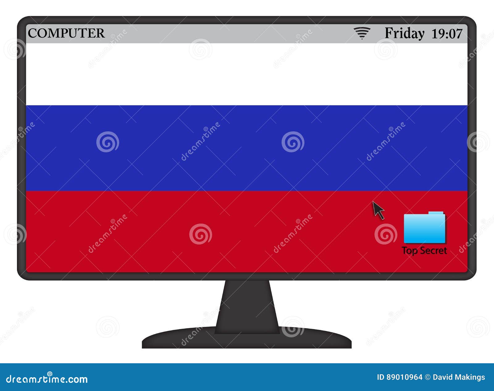 Russian Computer Flag stock illustration. Illustration of silhouette ...