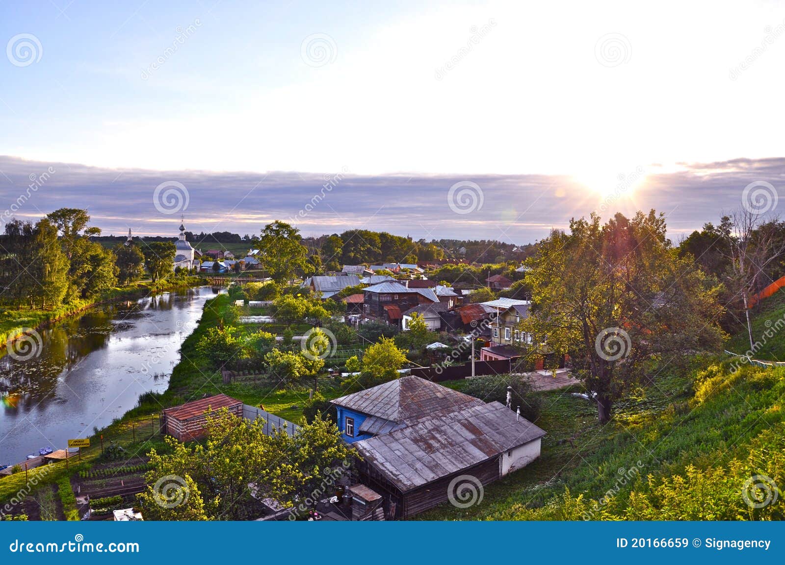 Russian countryside stock image. Image of riverside, aged - 20166659