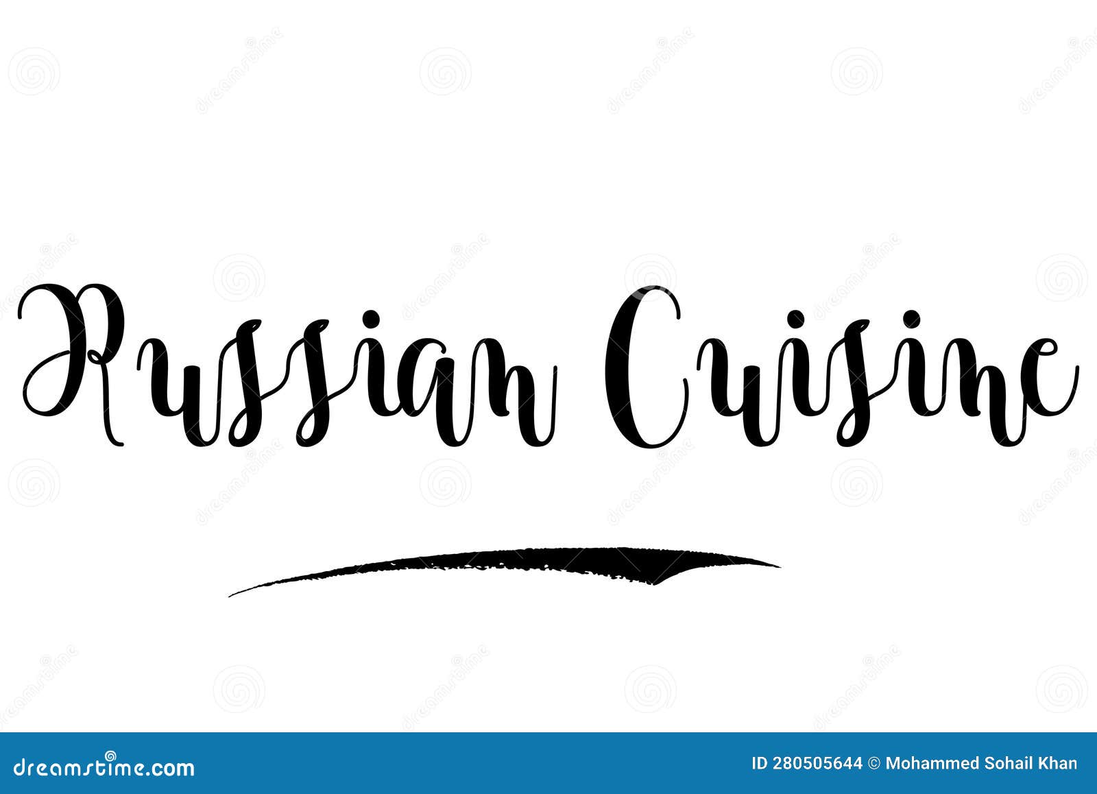 Russian Cuisine Elegant Typography Lettering Text Vector Design Quote ...
