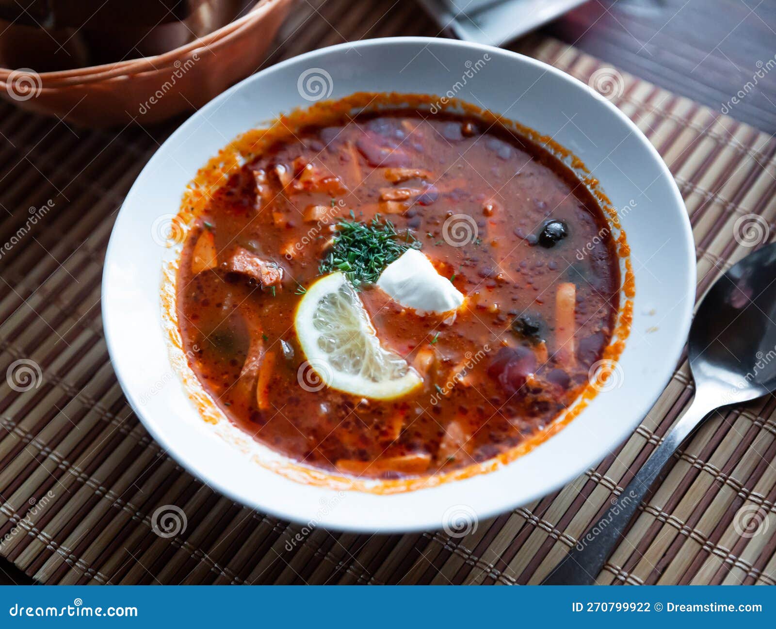 Russian Cuisine - Solyanka Soup with Ingredients Stock Photo - Image of ...