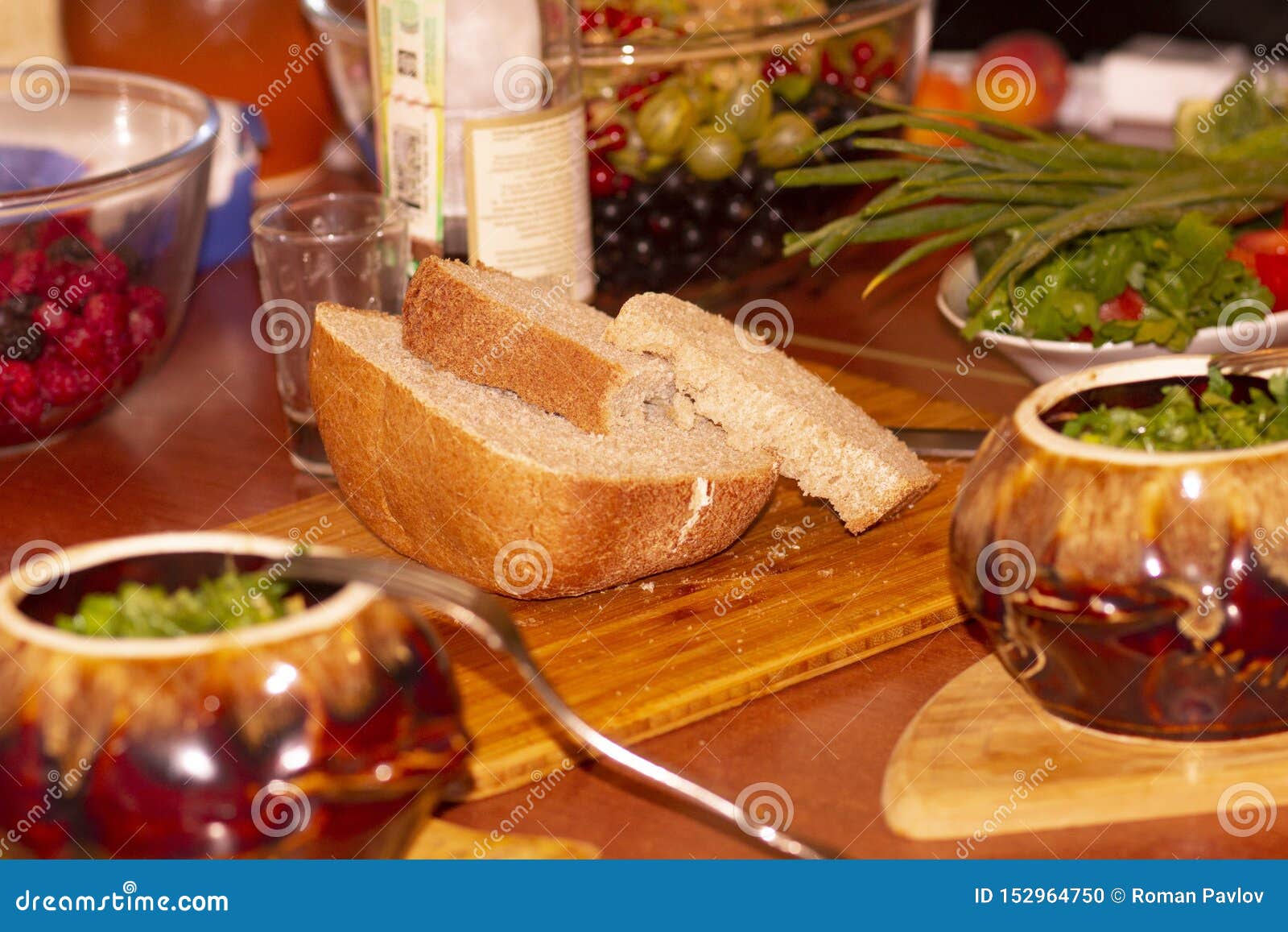 Russian Dinner on the Table Stock Photo - Image of restaurant, table ...