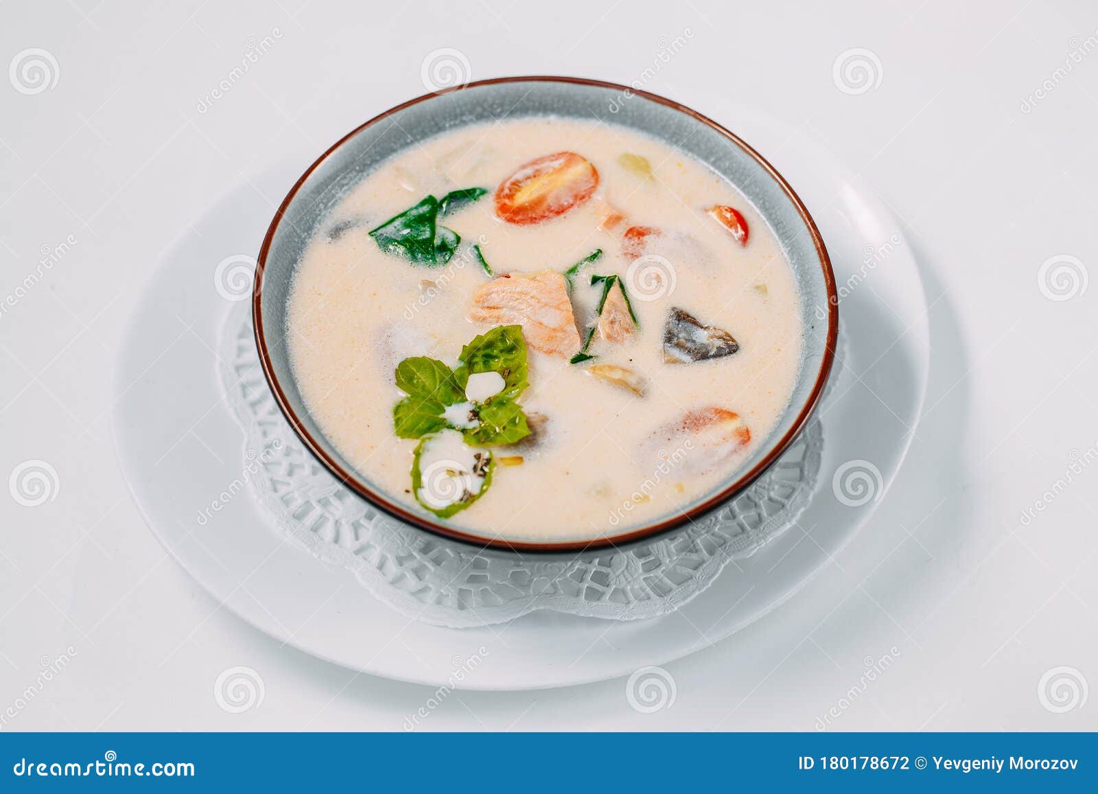 Russian Dish Fish Soup, on a White Background Stock Photo - Image of ...