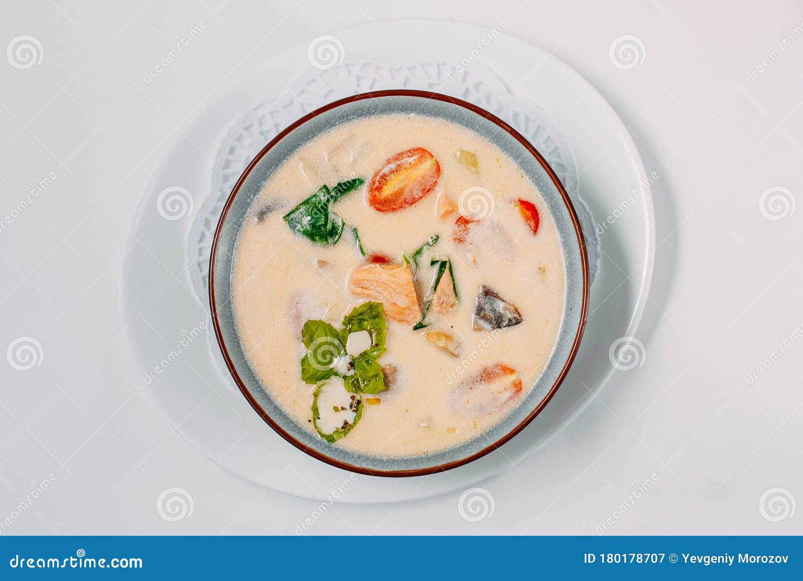 Russian Dish Fish Soup, on a White Background Stock Image - Image of ...