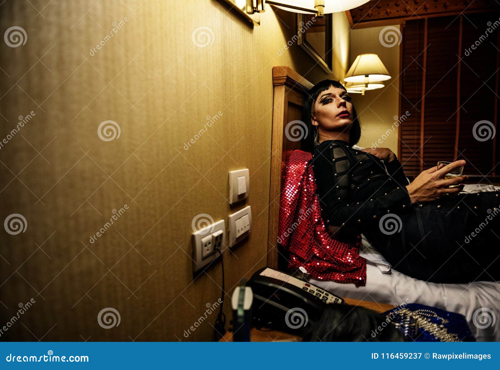 Russian Drag Queen in Hotel Room Stock Image - Image of solo, queen ...