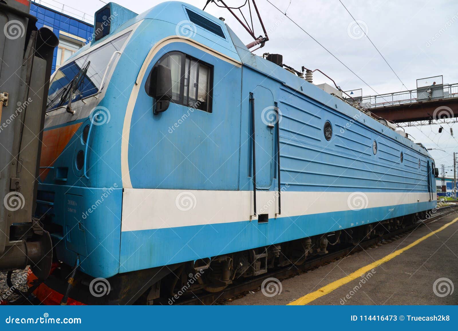 Russian Electric Train on a Platform at Railway Station Stock Image ...