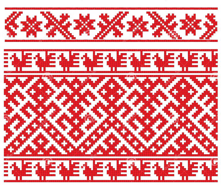 Russian embroidery stock vector. Illustration of decor - 12615379