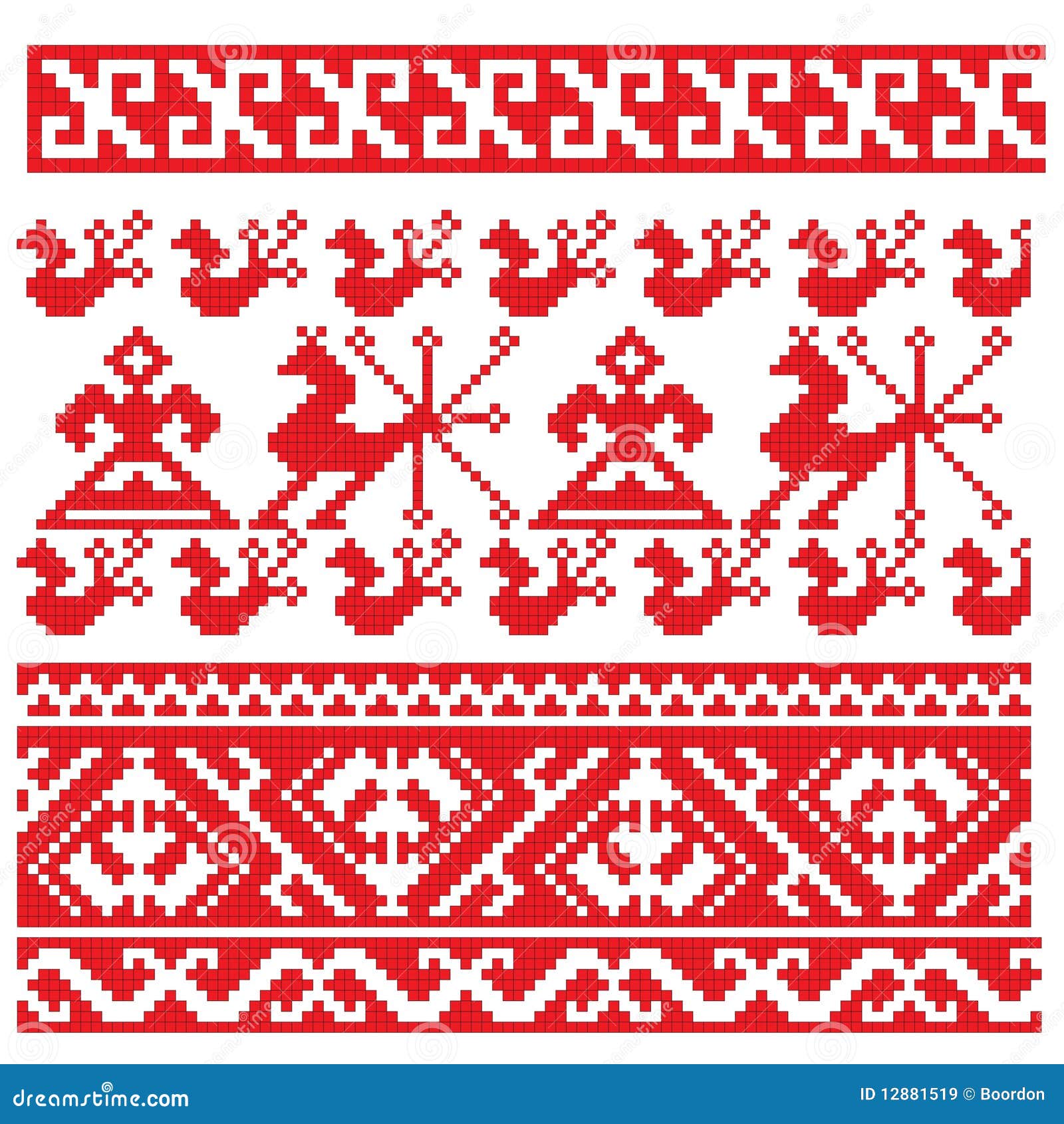Russian Embroidery Folk Pattern Stock Vector - Illustration of handmade ...