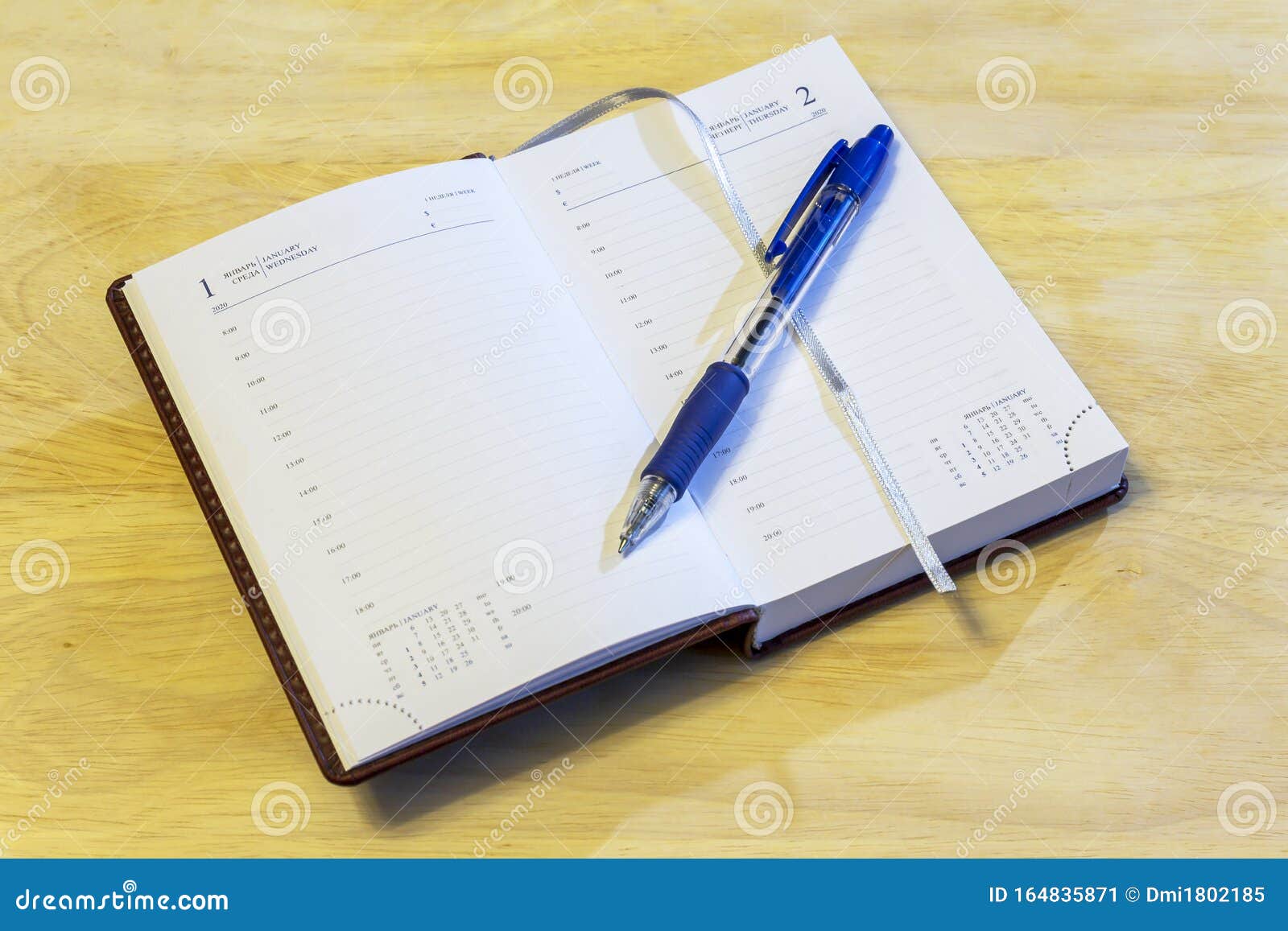 The Diary is Open on the Page of the First of January. Stock Image ...