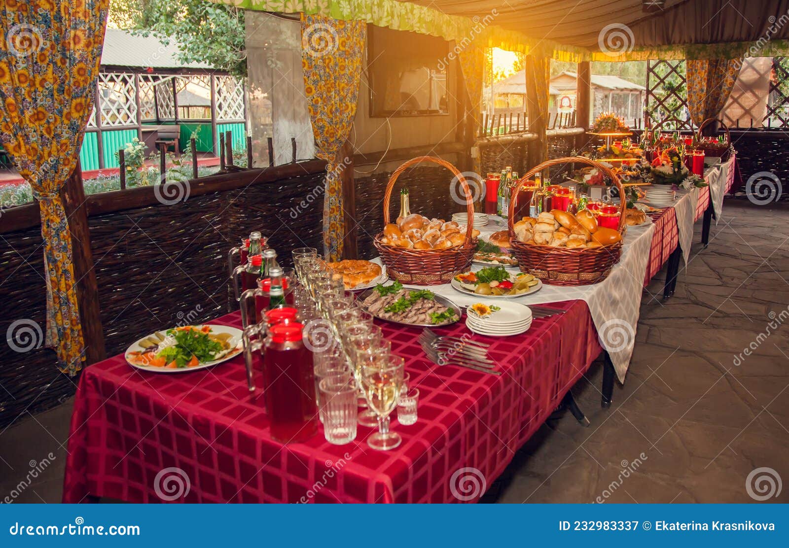 Russian Feas. a Table Set with Russian Snacks - Pies with Stuffing ...