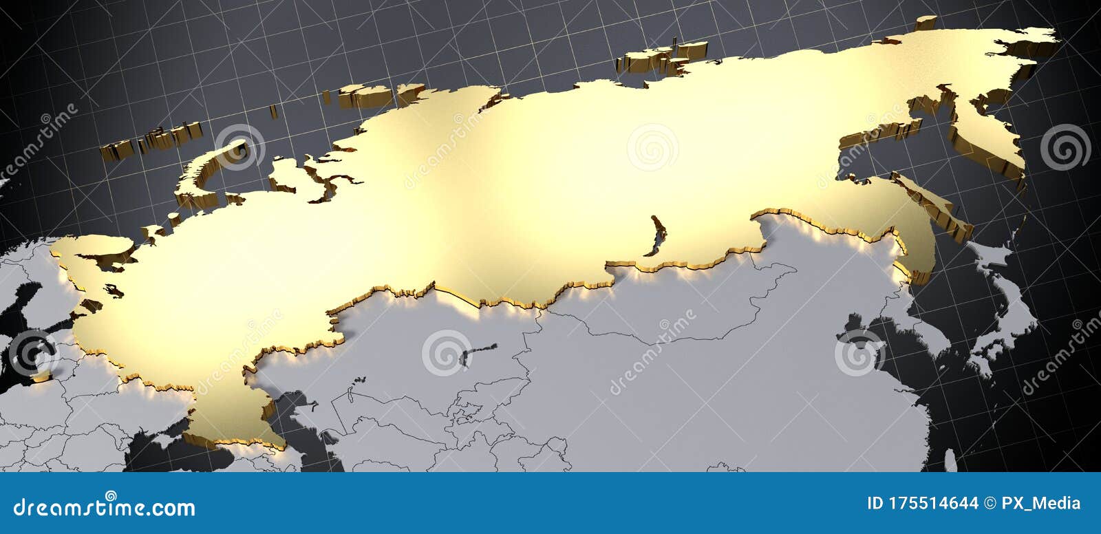 Russian Federation - Country Shape - 3D Illustration Stock Illustration ...